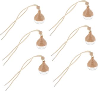 DOITOOL 12 St&uuml;ck Teiliges Auto Duftanh&auml;nger Aromatherapie Flakon aus Glas mit Holzdeckel Nachf&uuml;llbar &Auml;therische &Ouml;le Halter f&uuml;r Auto Raumdeko Duftdiffusor Anh&auml;