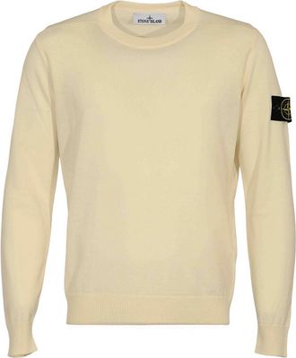 Stone Island Pull Col Rond - Blanc