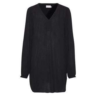 Kaffe Amber V-Neck Tunic Dress - - Dresses - Damen - Schwarzk - S