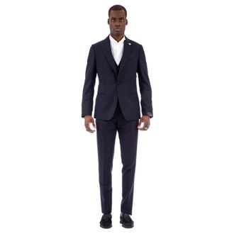 Lardini Zeremonie Anzug mit kontrastierenden Revers - - Suits - Herren - Blau - S
