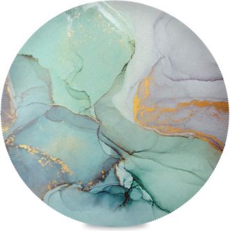 Mnsruu Türkis Marmor Granit Edelstein Platzsets Rund Abwaschbar Tischsets 1er/4er/6er Set Hitzebeständig und rutschfest Platzset für Küche Party Esstisch 39c