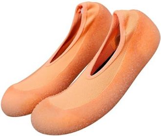 Generic Chaussures Plates féminines légères pour Sport en intérieur avec Semelle absorbante et Flexible idéales pour Saut Yoga Fitness (Orange, 34)