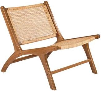Miliboo Fauteuil Ethnique en Bois Teck Massif et cannage en rotin Naturel HAMMA