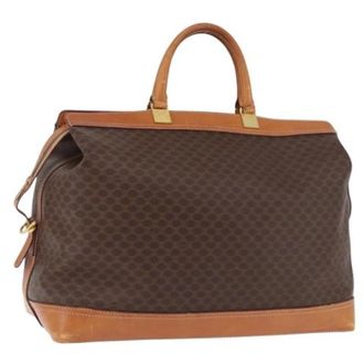 Celine Sac Boston Macadam en toile doccasion - Femme - Pre-owned - Brun - Taille: ONE Size