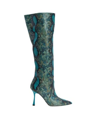 8 by YOOX PYTHON LEATHER HEELED BOOTS