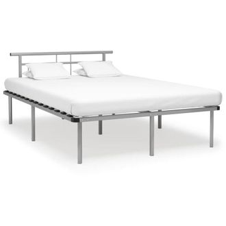 vidaXL Cadre de lit Gris M&eacute;tal 140x200 cm