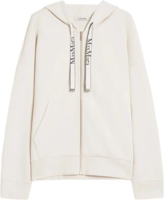 Max Mara Femme, Sweatshirts et sweats &agrave; capuche, Blanc, Taille: 40 FR Sweat &agrave; capuche zipp&eacute;