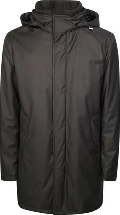 Herno Giaccone Collo in Maglia Lana Tecnica - - Coats - Herren - Braun - M