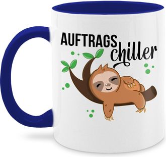 Shirtracer Tasse Tassen 325ml - Statement Spr&uuml;che - Auftragschiller mit Faultier schwarz - 325 ml - Dunkelblau - spruchtasse sarkasmus haferl spruchtassen spruch