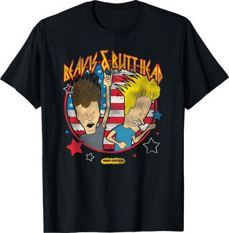 Beavis And Butt-Head 4th Of July Vintage Americana Logo T-Shirt