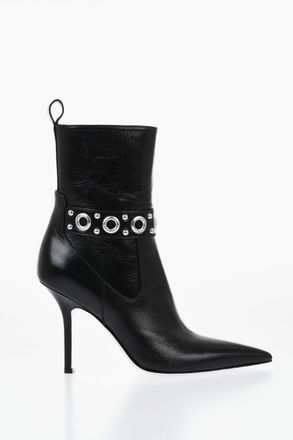 Dsquared2 Stiefeletten aus geb&uuml;rstetem Leder mit &Ouml;sen-Details, 11 cm Dsquared2