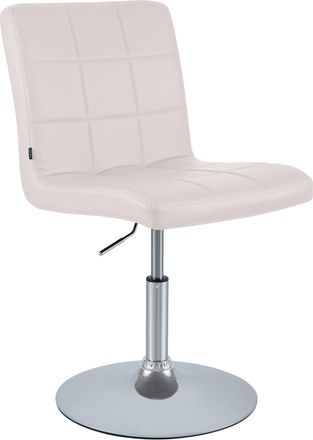 Clp Esszimmerstuhl höhenverstellbar mit Lehne Ricky, 360° Drehstuhl gepolstert mit Kunstlederbezug, Metallgestell in Chromoptik, Farbe:weiß