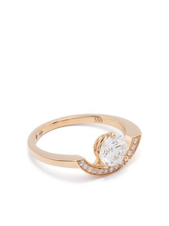 Loyal.e Paris bague Intr&eacute;pide Grand Arc en or blanc 18ct orn&eacute;e de diamants - Rose