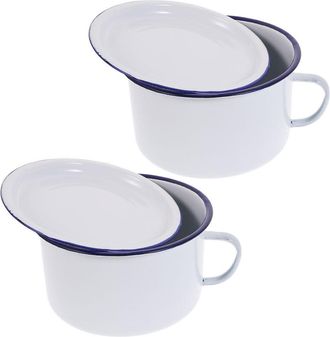 Luxshiny Emaille Ramen Schüssel 16Cm Retro Geschirr Suppenschüssel Für Heiße Und Kalte Speisen Mit Großem Öffnungsdesign Leicht Zu Reinigen Vielseitige Küchens