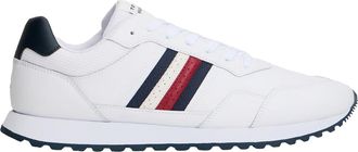 Tommy Hilfiger Eva gestreift Sneaker f&uuml;r Herren, Leder (Wei&szlig;)