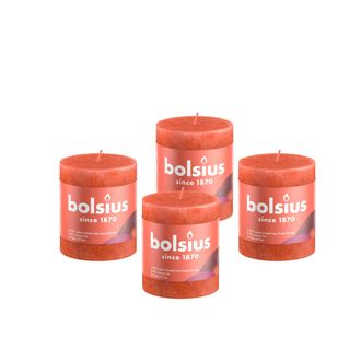 Bolsius Bolsius - Rustikal Licht - Orange - 8cm - 4 Stück