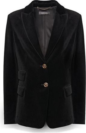 Elena Miro Femme, Vestes, Noir, Taille: 40 FR Velvet Blazer