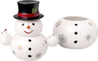 Villeroy & Boch Christmas Toys Keksdose 3 teilig Schneemann Weiß, Gebäckdose, Aufbewahrungsdose, Vorratsdose, Süßigkeiten Aufbewahrung, Premium Porzellan