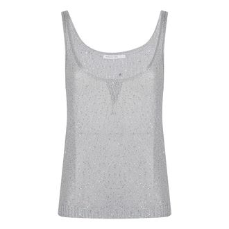 Patrizia Pepe Femme, Tops, Gris, Taille: 40 FR Hauts sans manches