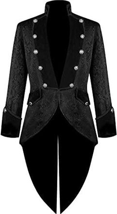 Generic Veste Queue De Pie Homme Halloween - Veste Queue De Pie Homme Gothiques Steampunk Vintage Trench Coat Manche Longues Retro Pas Cher Punk Veste Carnava