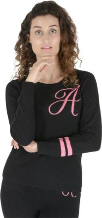 Dee Ocleppo Femme, Pulls, Noir, Taille: 38 FR Pull ras du cou en cachemire Crown of Edinburgh