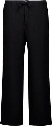 120% Lino Homme, Pantalons, Noir, Taille: 2XL Pantalon Large en Lin &agrave; Cordon