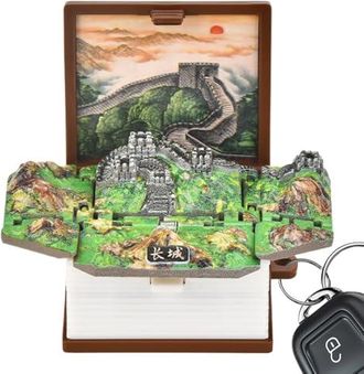 Generico Porte-cl&eacute;s avec sc&egrave;ne 3D, porte-cl&eacute;s avec livre pliable - Pendentif porte-cl&eacute;s avec sc&egrave;ne de paysage, porte-cl&eacute;s avec pendentif paysage naturel et cul