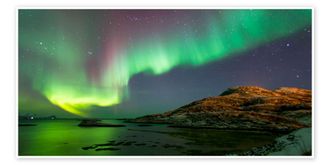 Posterlounge Nordlichter bei Tromsø, Norwegen Poster von Louise Murray 80 x 40 cm Wandbilder Wanddeko