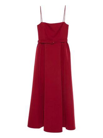 Roland Mouret robe longue à taille ceinturée - Rouge