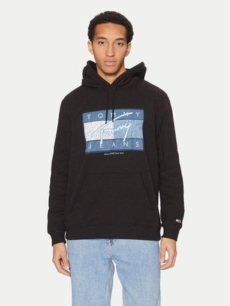 Tommy Jeans Sweatshirt Dna Flag Twist DM0DM21100 Schwarz Regular Fit