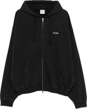 VETEMENTS Homme, Sweatshirts et sweats &agrave; capuche, Noir, Taille: M SweaT-shirt z kapturem z haftem Definition