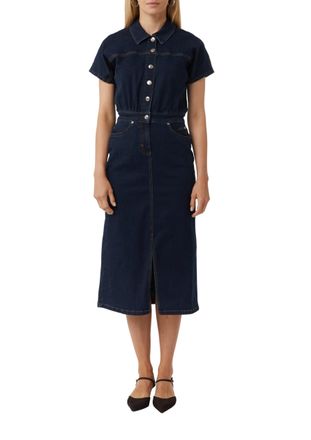 Comma Tailliertes Kleid aus elastischem Denim
