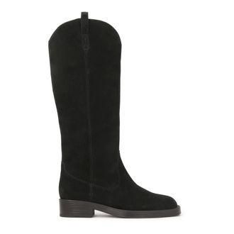 Kazar Femme, Chaussures, Noir, Taille: 36 EU Bottes noires en daim &agrave; semelle plate