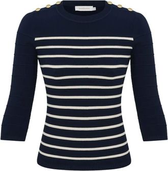 Zimmermann Femme, Pulls, Bleu, Taille: 34 FR Top Zimmer E26