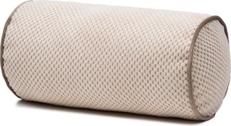 G&ouml;zze Kissenrolle Sven, Nackenrolle in genoppter Optik mit Keder, Dekorative Rolle mit Rei&szlig;verschluss, 40 x 20 cm - Creme