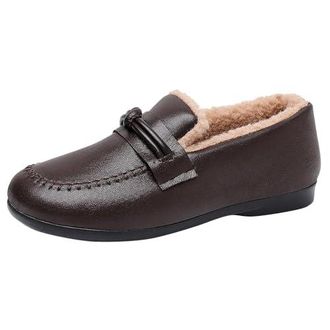 Generic Chaussures dhiver confortables et d&eacute;contract&eacute;es pour femme - Couleur unie - &Eacute;l&eacute;gantes et classiques - Doublure en fausse fourrure - &Eacute;l&eacute;gantes et chaud