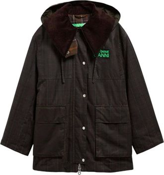 Barbour Femme, Vestes, Vert, Taille: 38 FR Tartan Waxed Duffle Jacket