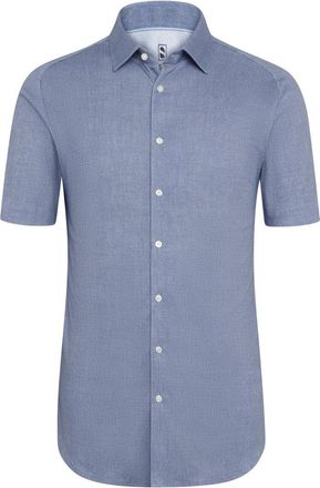 DeSoto Jersey-Kurzarmhemd in Oxford-Struktur mit Kentkragen, Slim in