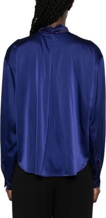 Forte_Forte Silk Bow-Tie Shirt - Navy