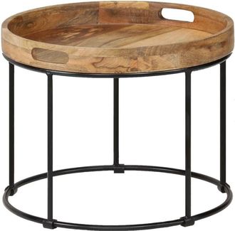 vidaXL Table basse Bois de manguier massif et acier 50x40 cm Vidaxl