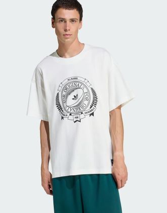 adidas Originals T-shirt manches courtes &agrave; motif adidas Originals & All Blacks - Blanc