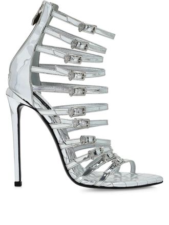 Philipp Plein sandales Mirror Plein Skull - Argent