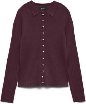 Vero Moda Vmsiri Ls Poloneck Pullover Pull, Vin, M Femme