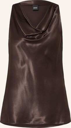 HUGO BOSS Blusentop Bouana Aus Satin braun