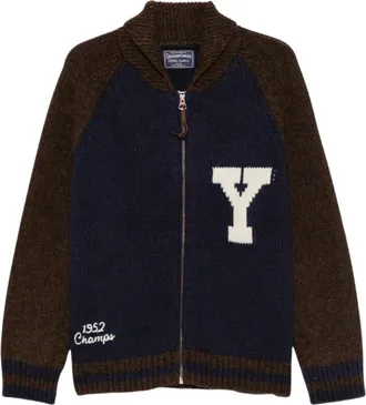 CHESAPEAKE'S Yankees Champ Wool Stadium Zip - Homme - Pulls - Bleu - Taille: M