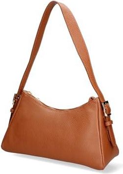 Gave Lux Sac &agrave; bandouli&egrave;re en cuir v&eacute;ritable pour femme Made in Italy 31x17x10 cm GLX228104623FBG, Cuir fonc&eacute;, Taille unique