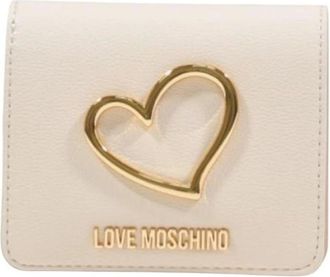 Love Moschino Femme, Accessoires, Beige, Taille: ONE Size Portefeuille en poly&eacute;thyl&egrave;ne avec plusieurs compartiments