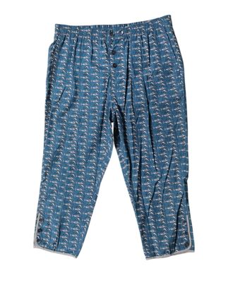 Dolce & Gabbana Mens Blue Shark Print Cropped Beachwear Swimwear Cotton Clothing