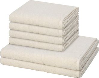 Möve for frottana - 6 teiliges Frottier-Set - Pearl (4 X Handtuch 2 X Duschtuch im Set) - 500 g/m2 - Baumwolle - Walkfrottee - saugstark - weich und flausc