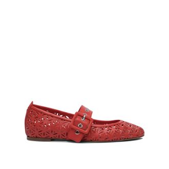 Halmanera Ballerinas mit Lasercut-Details und Schnalle - - Shoes - Damen - Rot - 36 EU